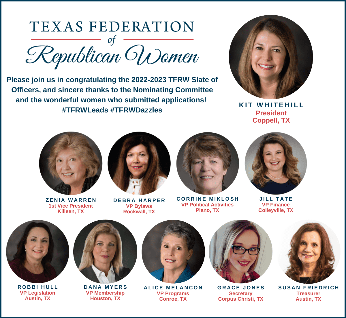 Announcing the 2022-2023 TFRW Slate of Officers - TFRW